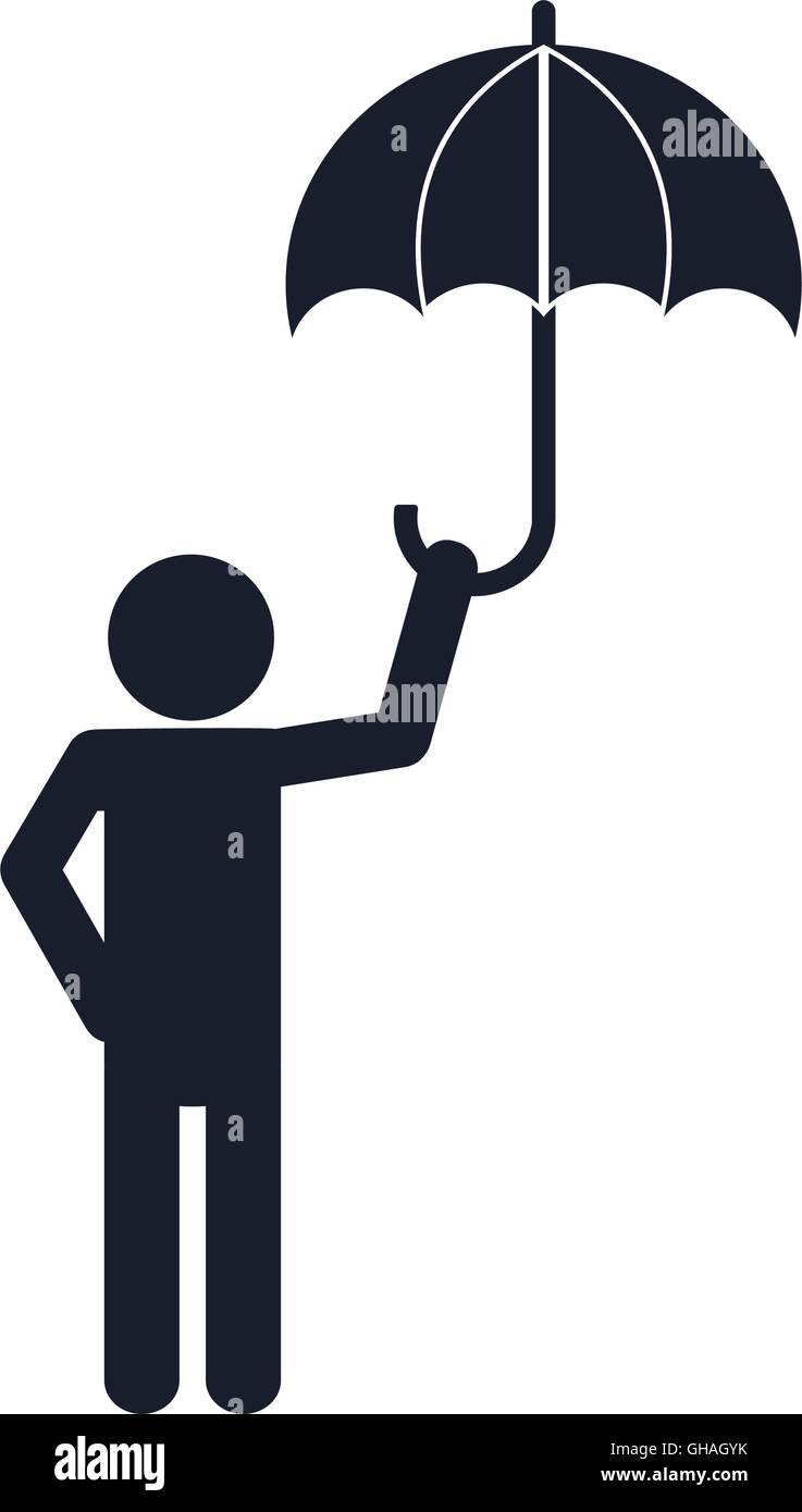 pictogram umbrella human help support icon. Vector graphic Stock Vector ...