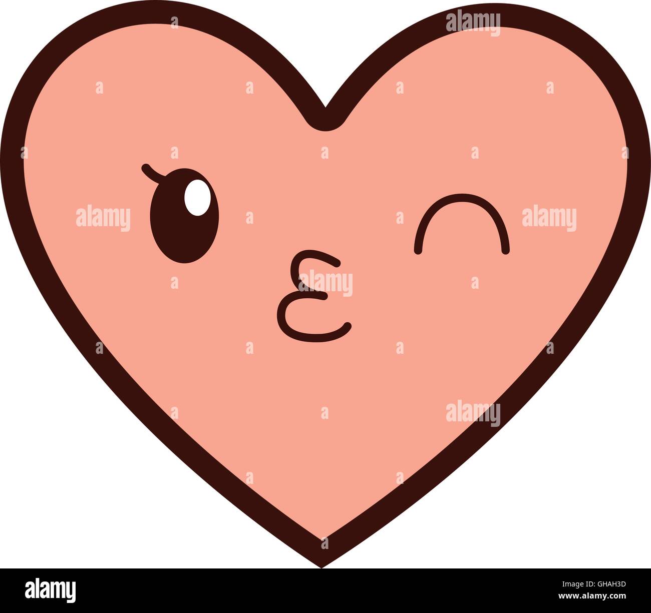 kawaii cartoon heart icon. Vector graphic Stock Vector Image & Art - Alamy