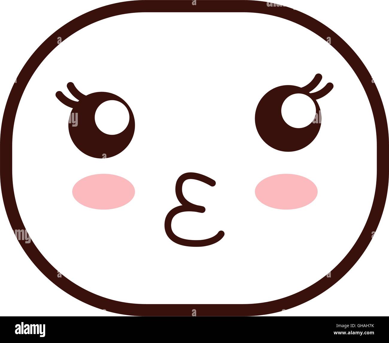 kawaii cartoon expression icon. Vector graphic Stock Vector Image & Art ...