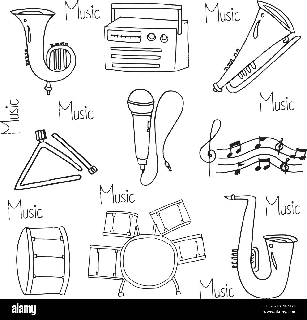 Doodle of Music hand draw vector Stock Vector Image & Art - Alamy