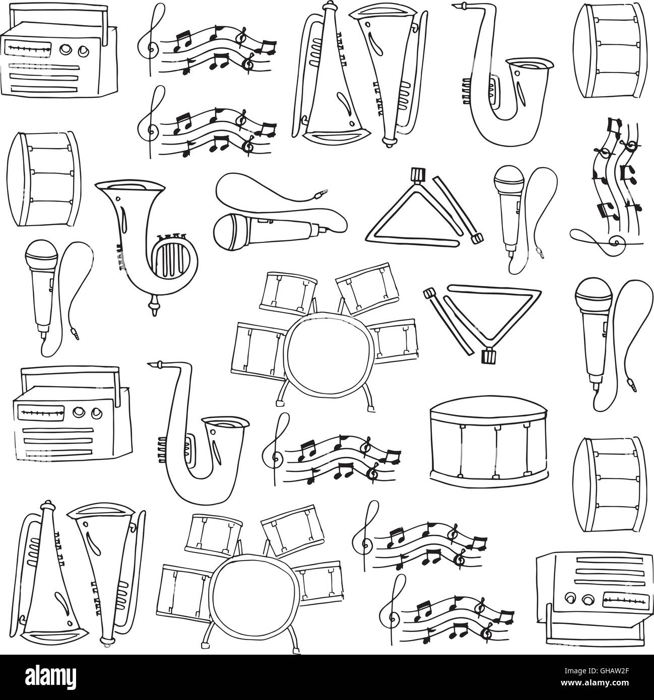 Hand draw doodles of music Stock Vector Image & Art - Alamy