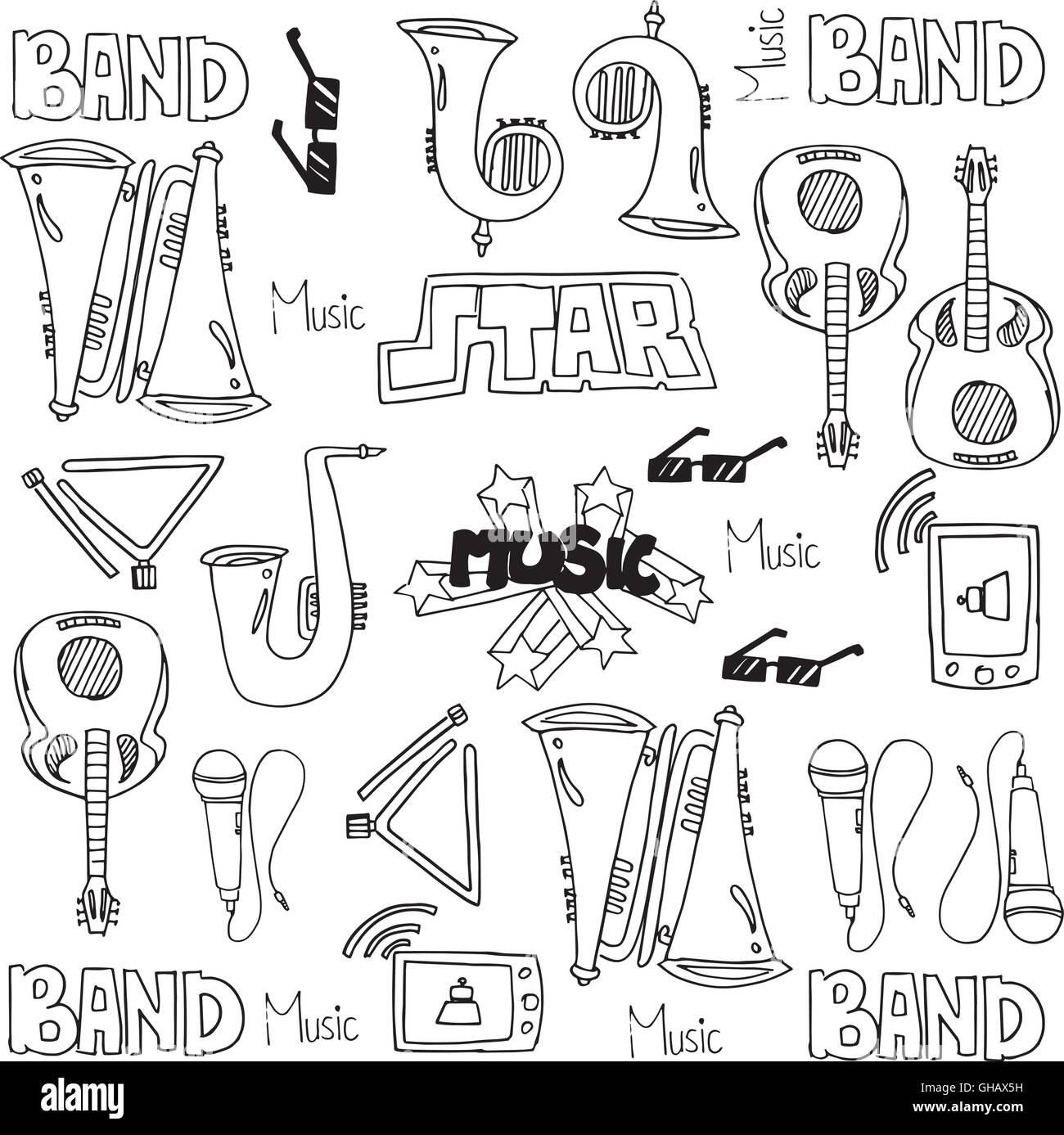 Music object set doodles Stock Vector Image & Art - Alamy