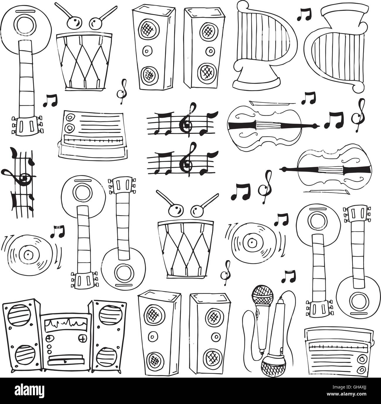 Doodle of music theme vector art Stock Vector Image & Art - Alamy