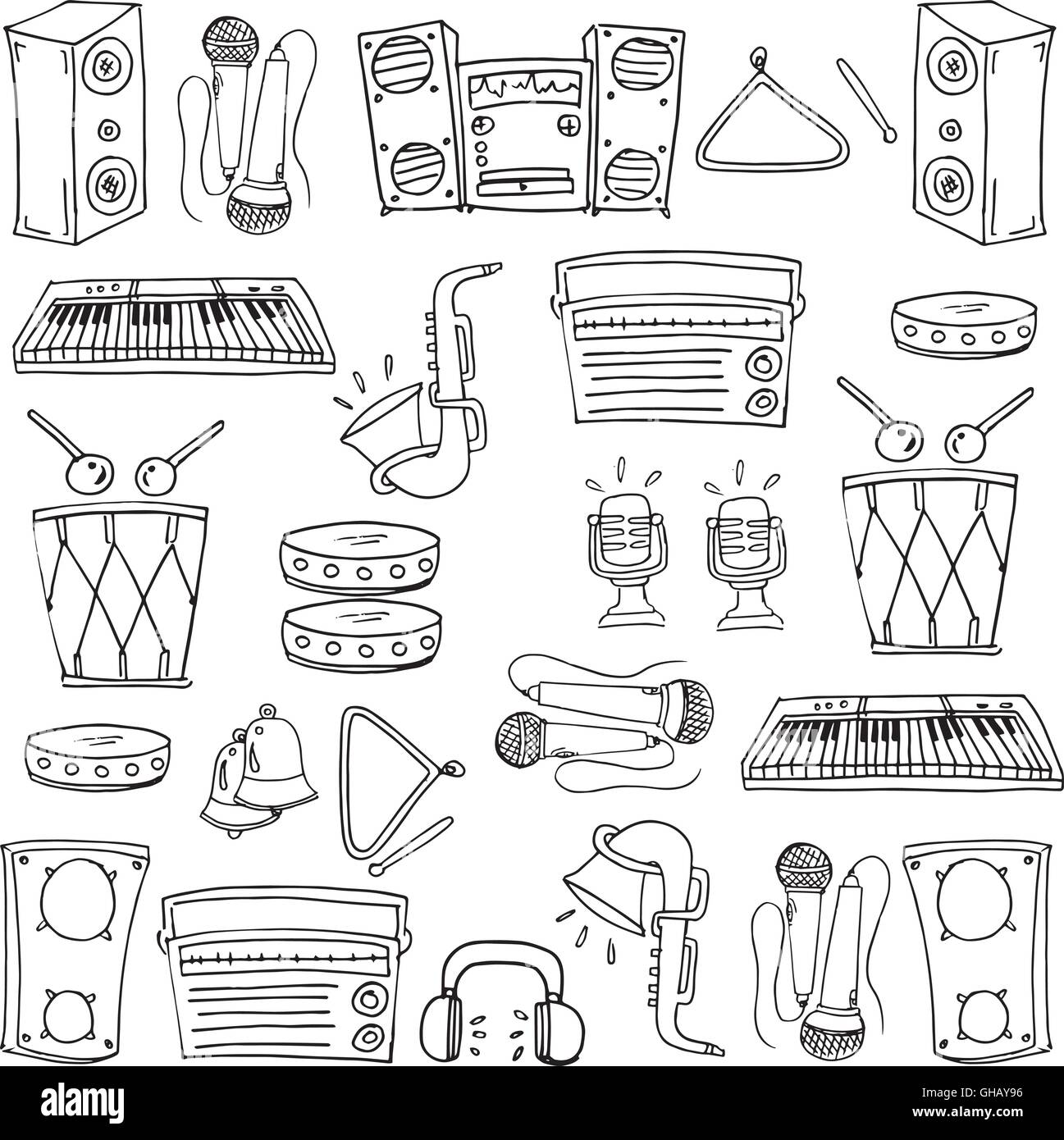 Theme Music Tools In Doodle Stock Vector Image Art Alamy theme-music-tools-in-doodle-stock-vector-image-art-alamy