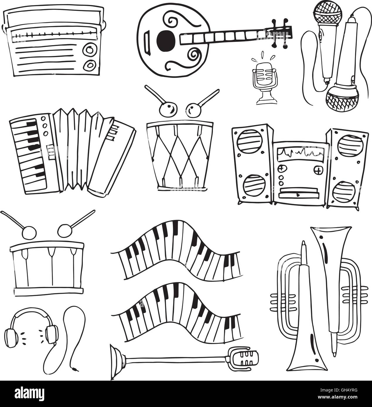 Doodle of music tools theme Stock Vector Image & Art - Alamy