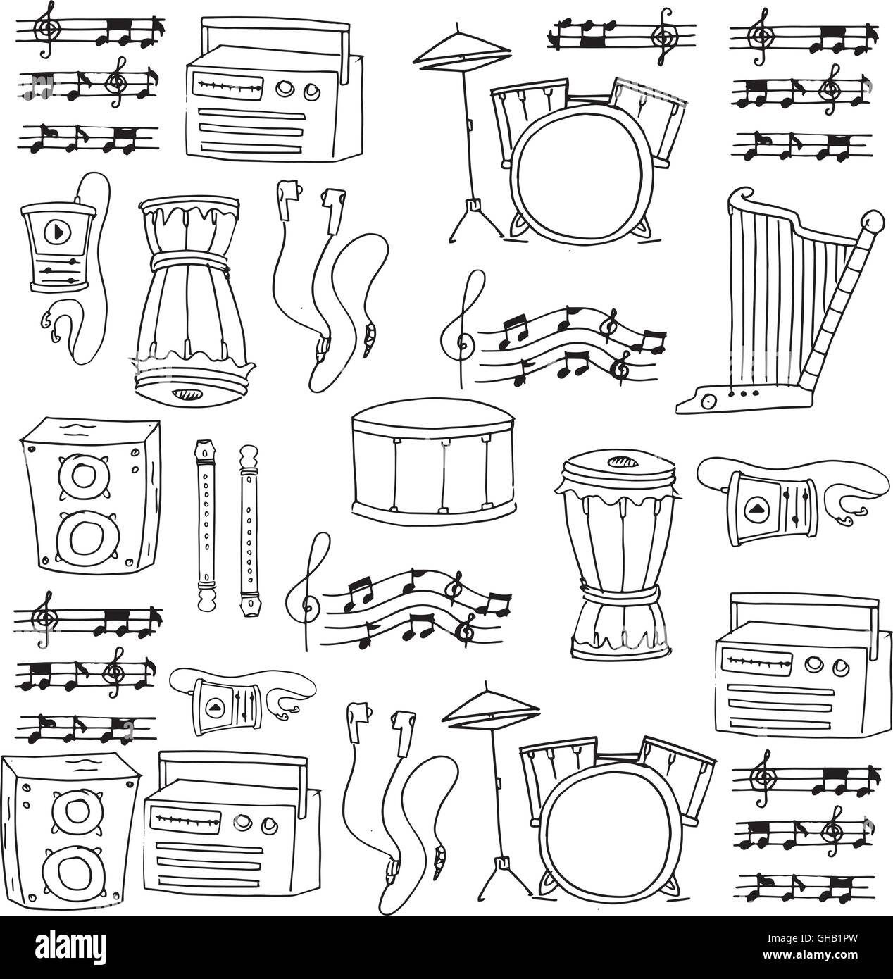Doodle of object music theme Stock Vector Image & Art - Alamy