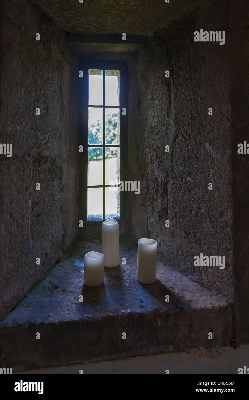 Slit window in Bolton Castle, Castle Bolton North Yorkshire Stock Photo ...
