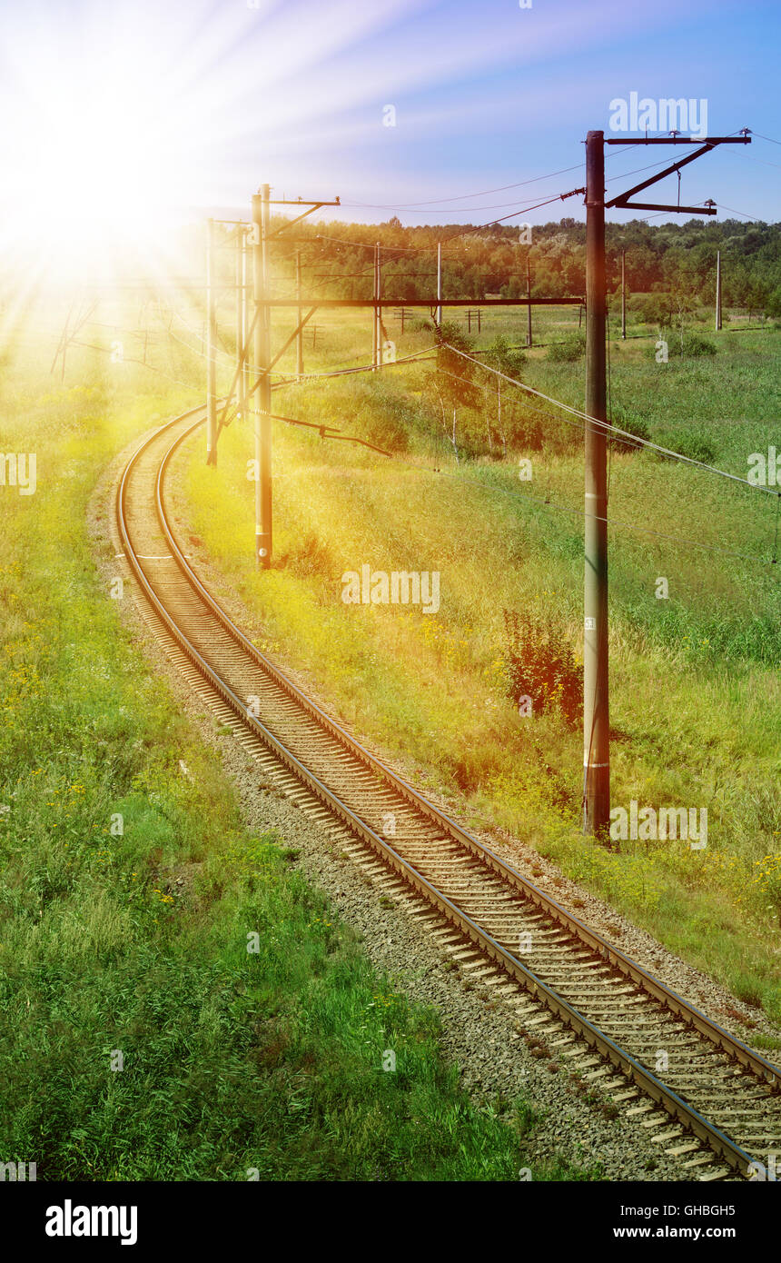 Curved Railroad Track Stock Photo - Alamy