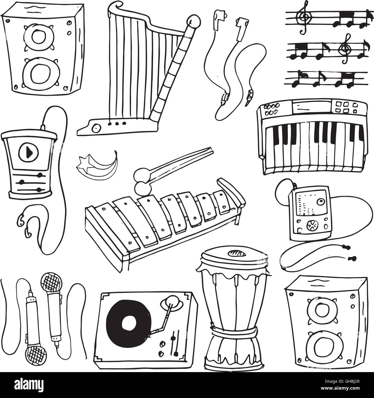 Doodle of music object theme Stock Vector Image & Art - Alamy