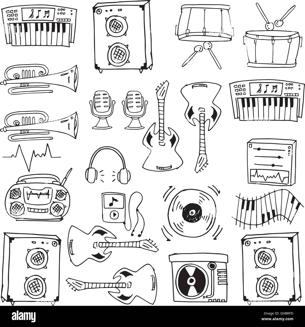 Stock collection vector music doodles Stock Vector Image & Art - Alamy