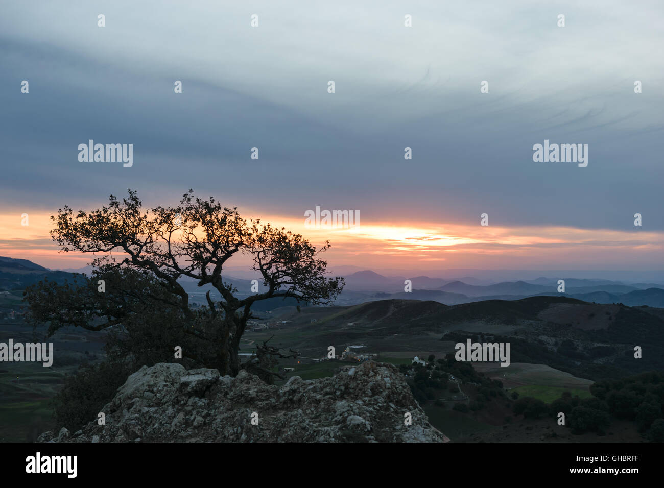 Landscape Province Ifrane at sunset, Morocco Stock Photo - Alamy