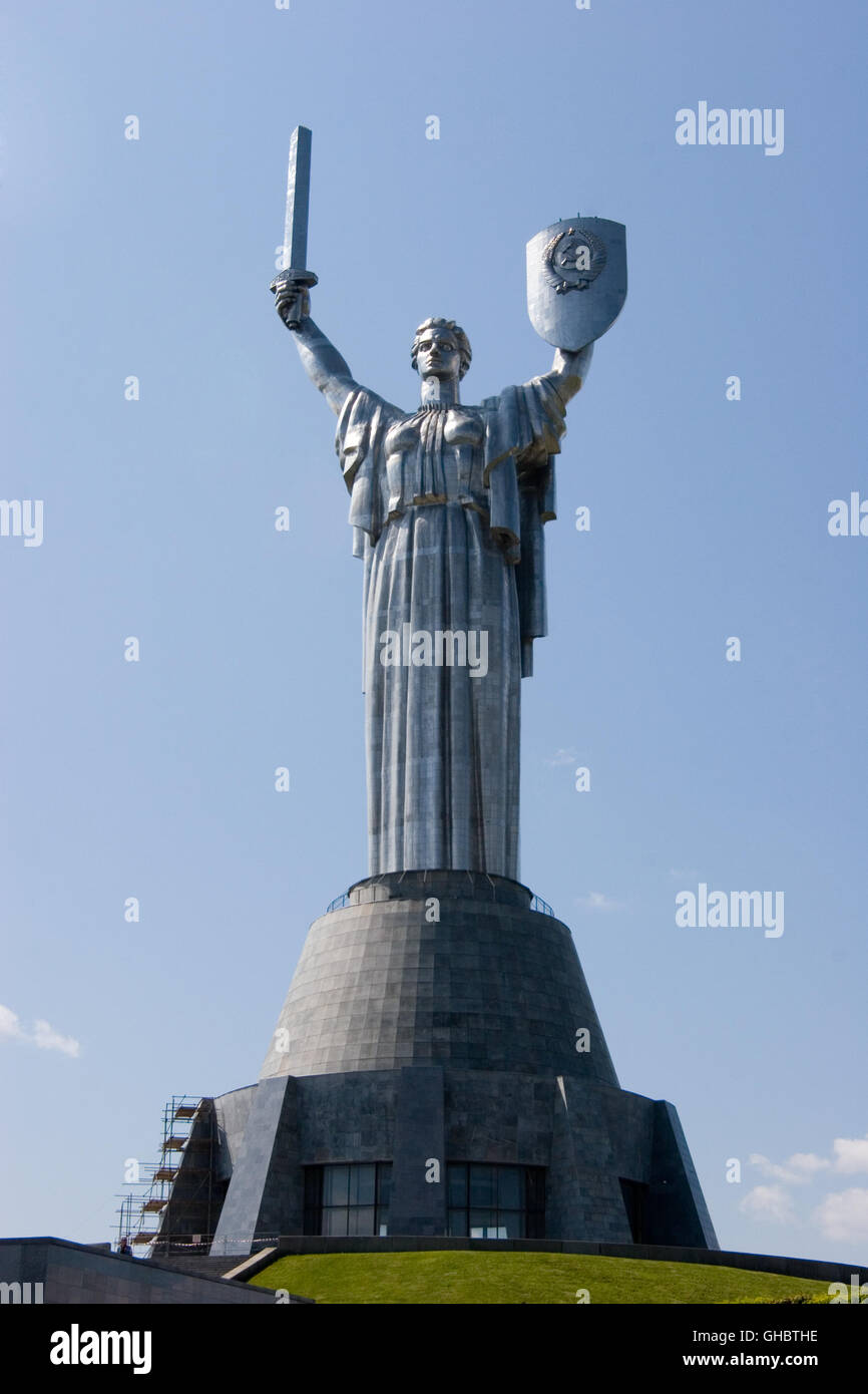 Monumental statue of the Mother Motherland in Kiev, sculpture built by ...