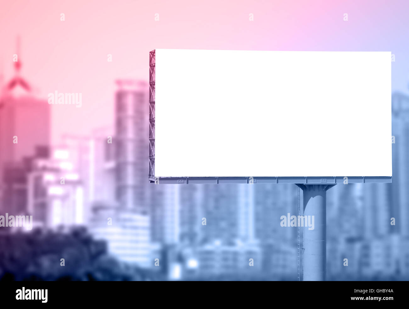 blank white billboard outdoor in big city Stock Photo - Alamy