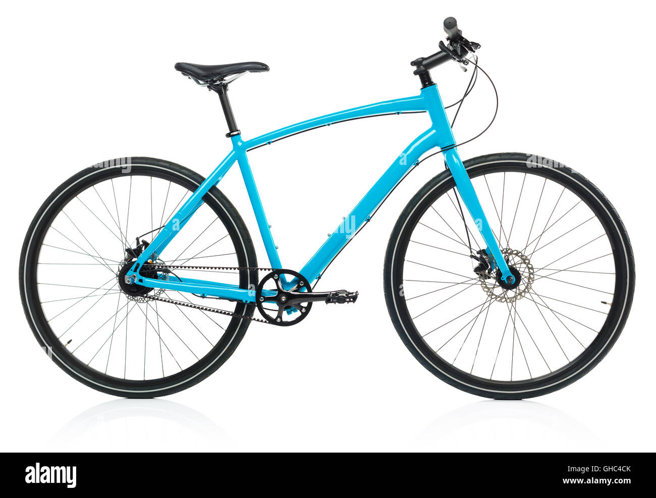 New blue bicycle isolated on a white background Stock Photo - Alamy