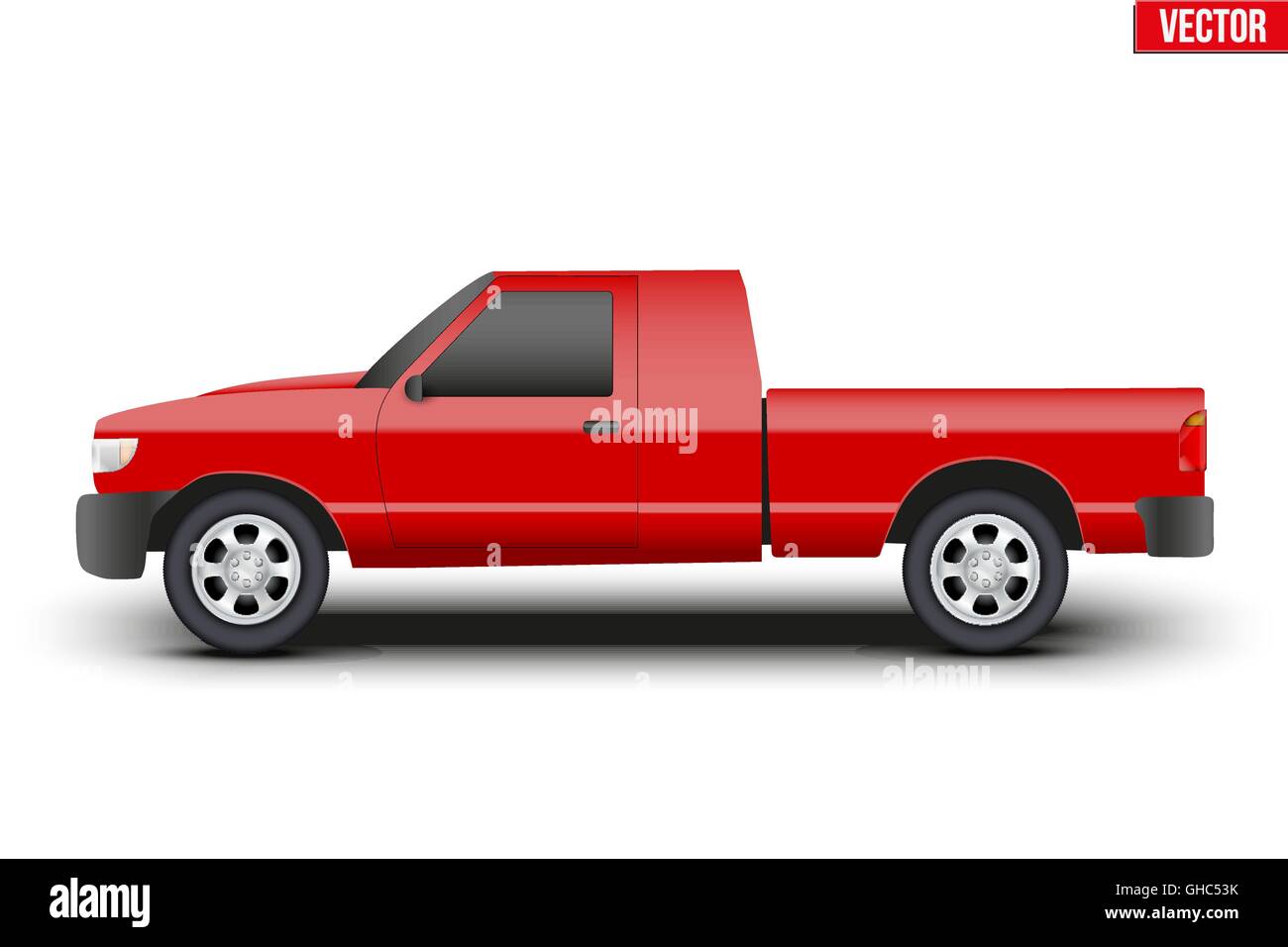 Original classic red Pickup truck vector illustration Stock Vector ...