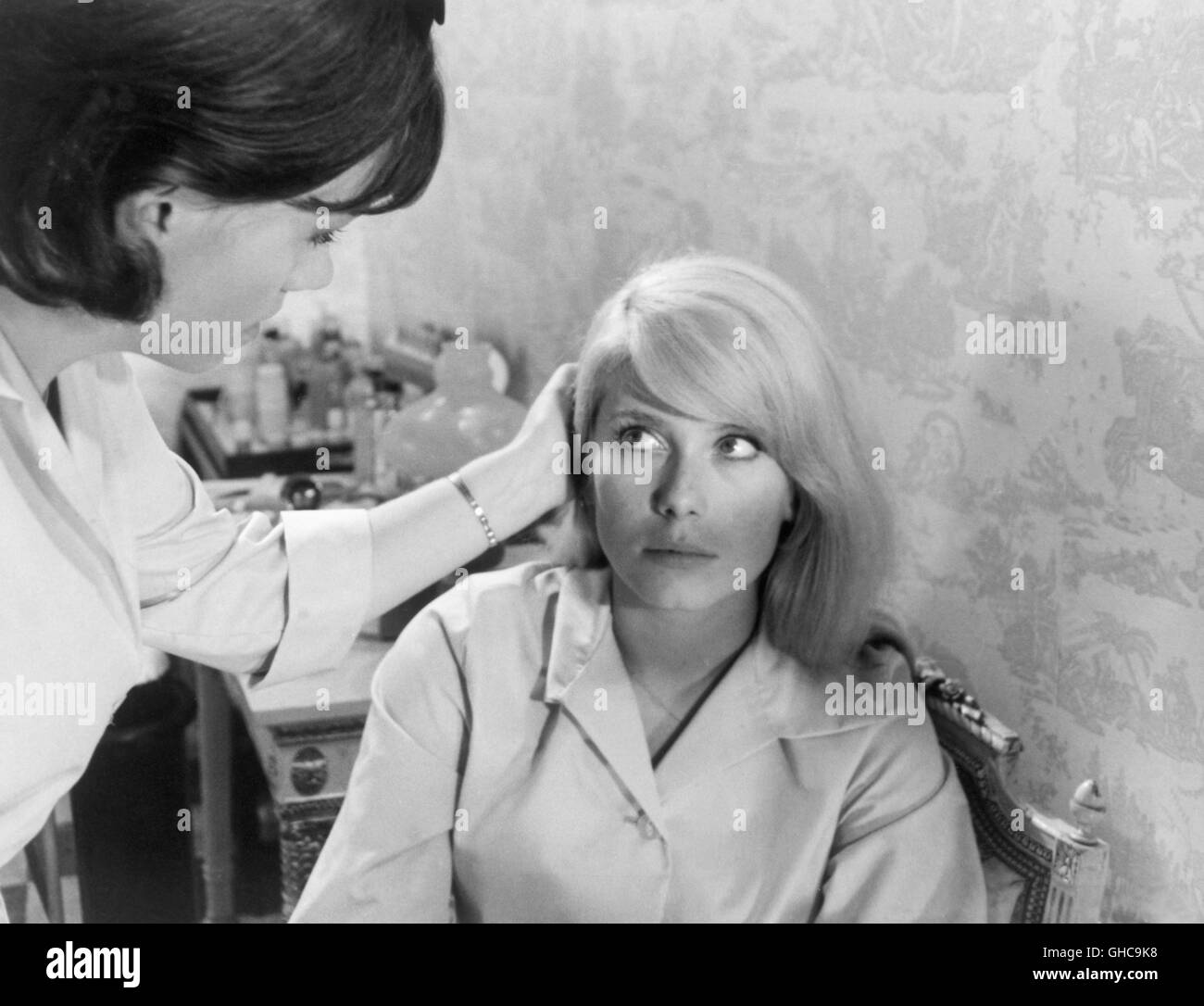 REPULSION UK 1965 Roman Polanski Manicurist (IMOGEN GRAHAM) and Carol ...