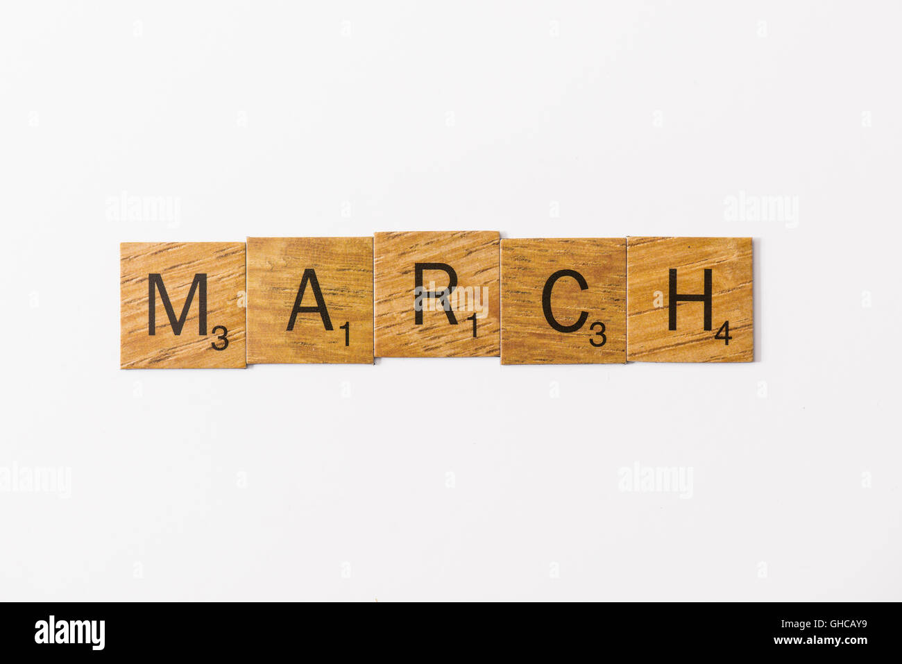 The word March Stock Photo - Alamy
