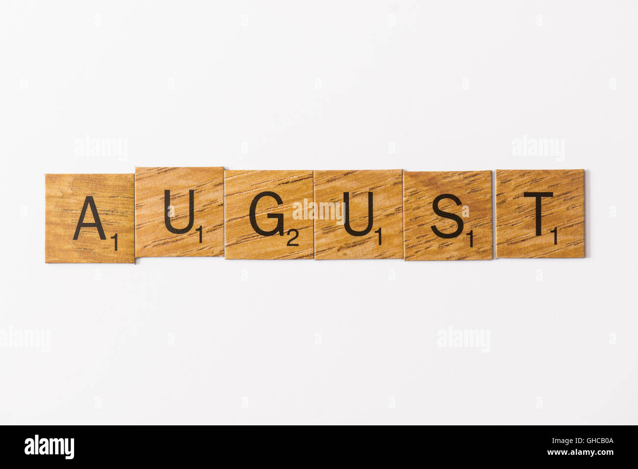 The word August Stock Photo - Alamy