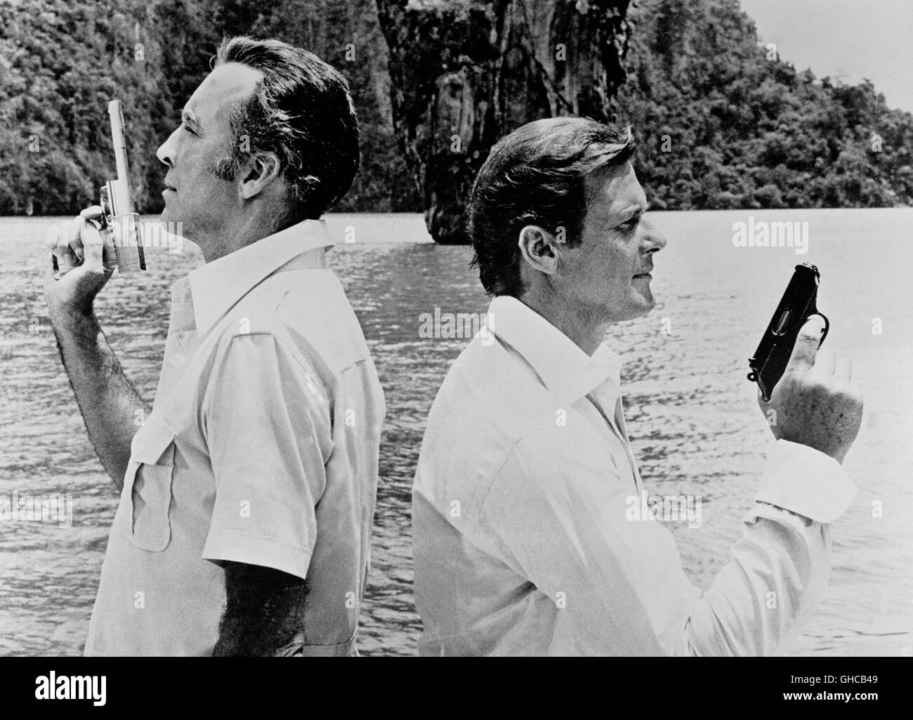 Actor Christopher Lee With The Golden Gun High Resolution Stock ...