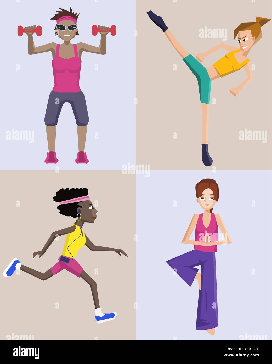 woman working out vector illustration set Stock Vector Image & Art - Alamy