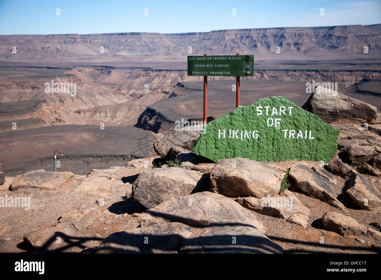 Hiking Trail Start Fish River Canyon in Namibia Stock Photo - Alamy
