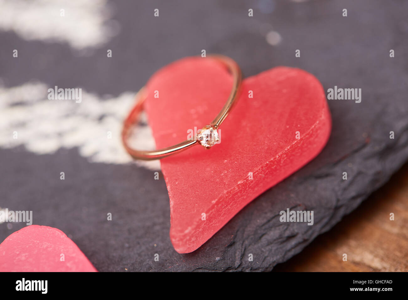 gold ring Valentine's Day Stock Photo - Alamy