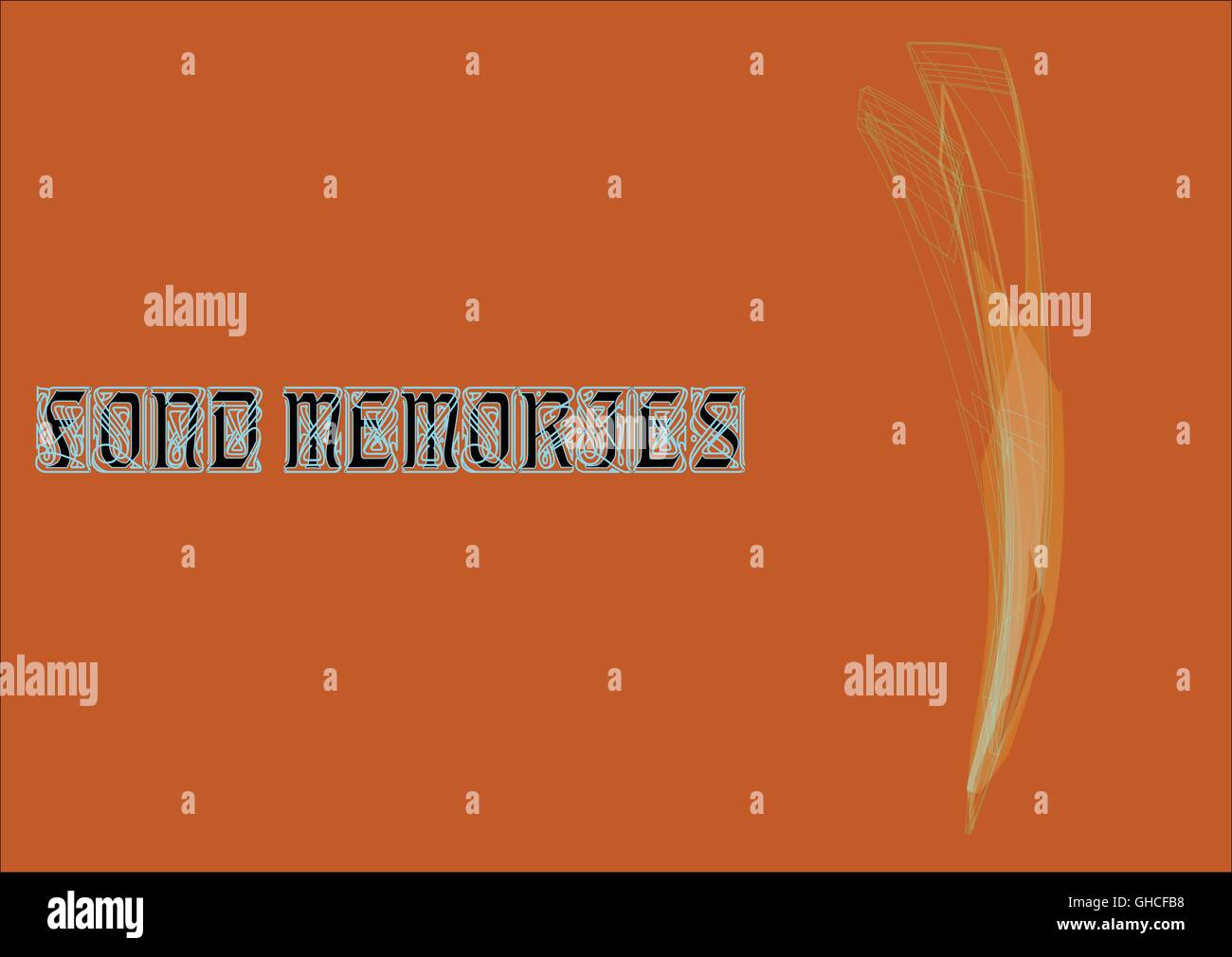 illustration, on which expression of fond memories on an orange ...