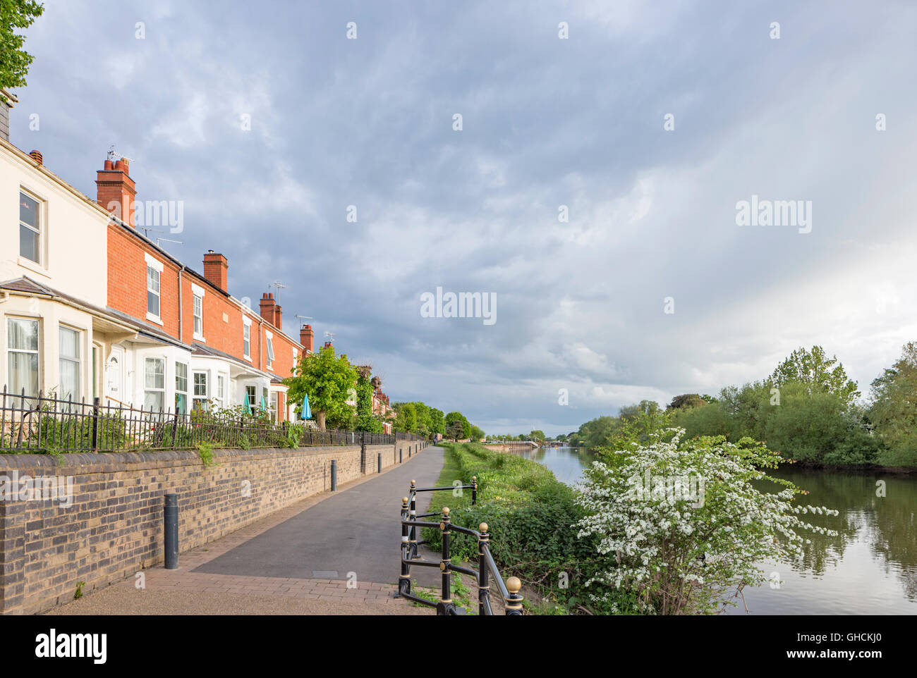 Attractive Terraced Houses On The Riverside River Severn At Worcester
