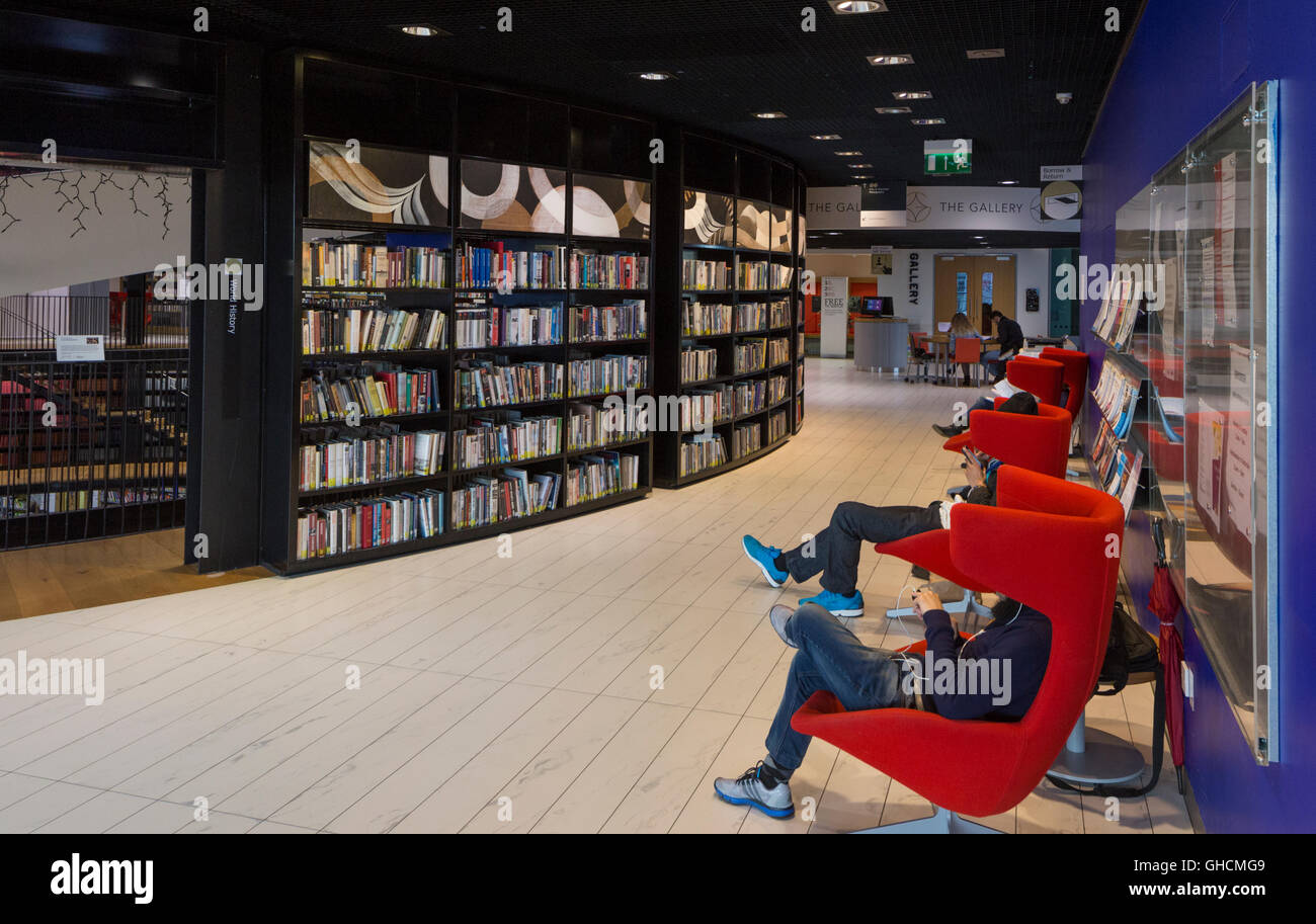 The interior architecture of The Library of Birmingham, England, UK ...