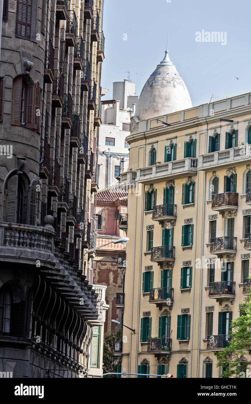 Beautiful building facade from Barcelona of Spain Stock Photo - Alamy