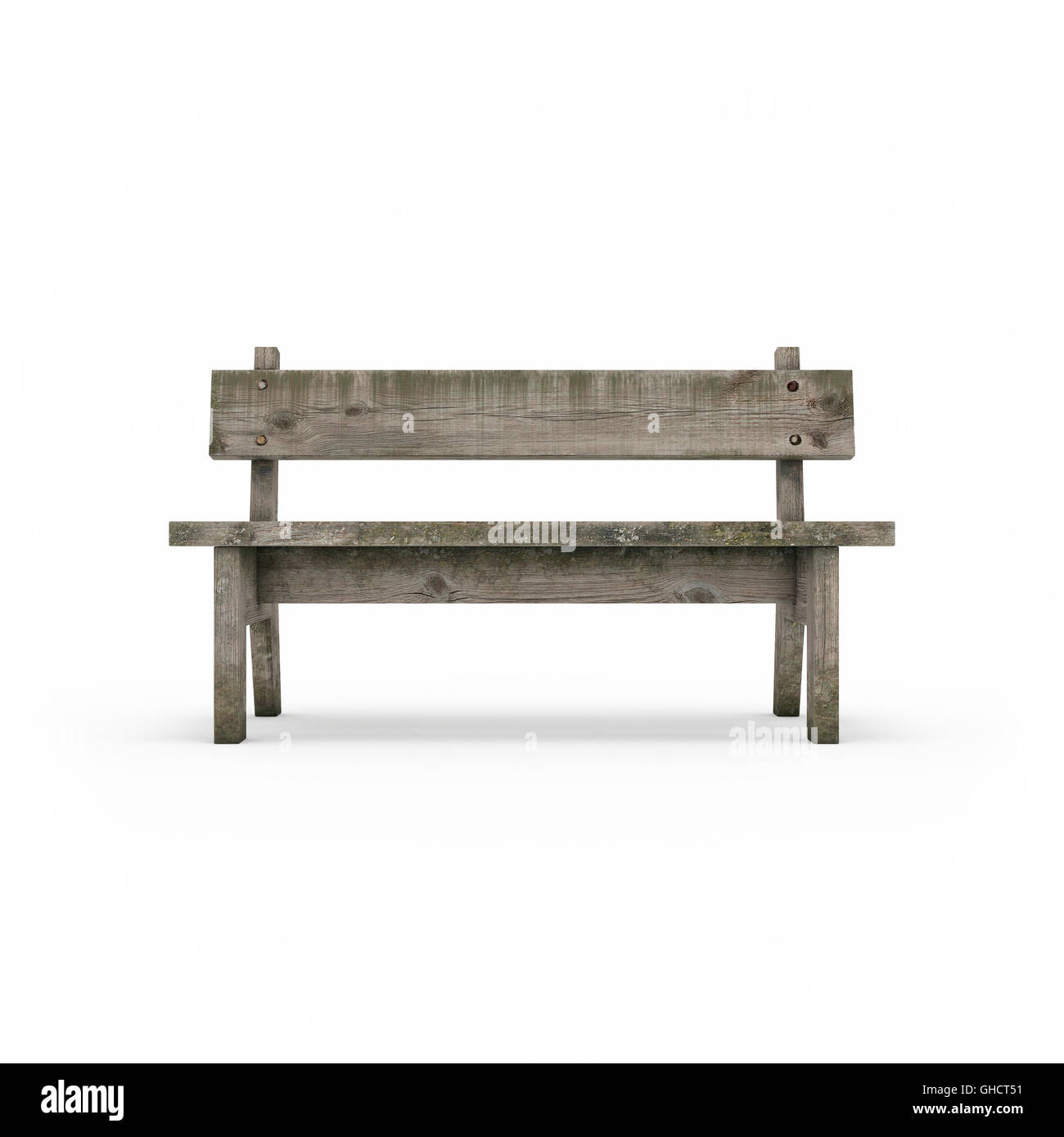 Ancient rural bench from logs. Roughly hammered together wooden bench ...