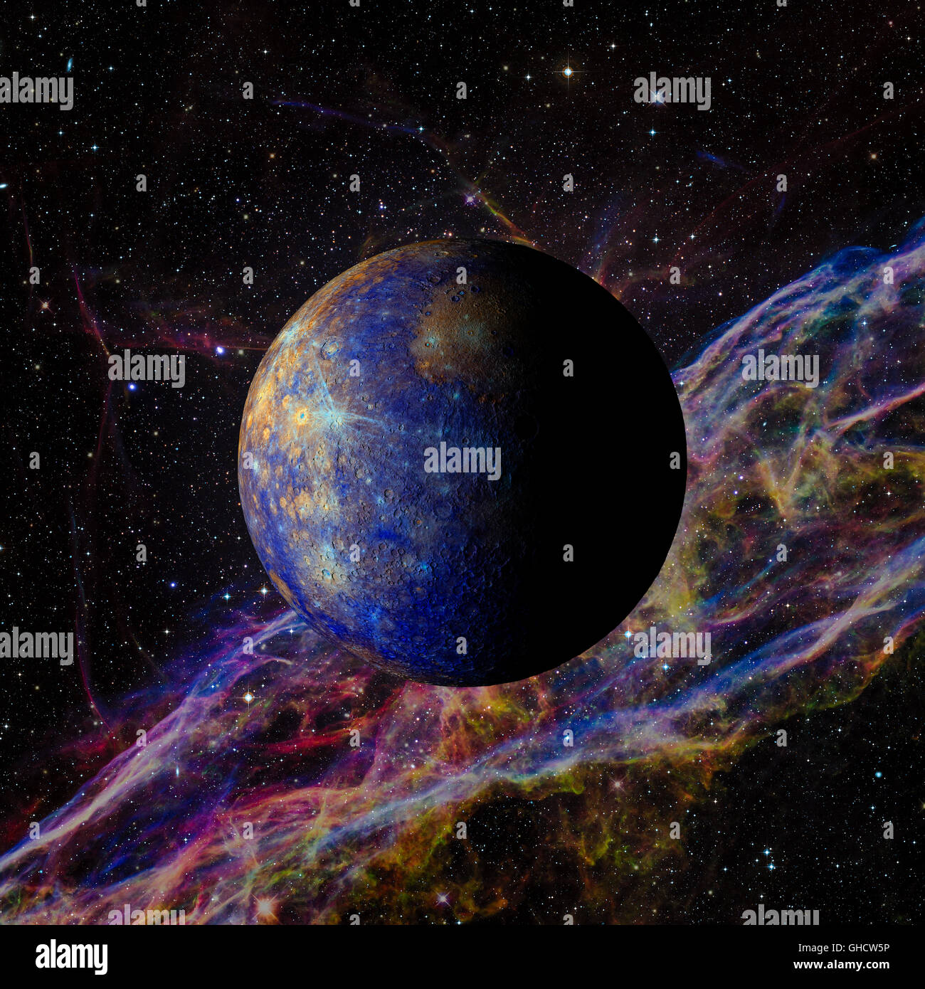 Solar system planet on nebula background 3d rendering Stock Photo - Alamy