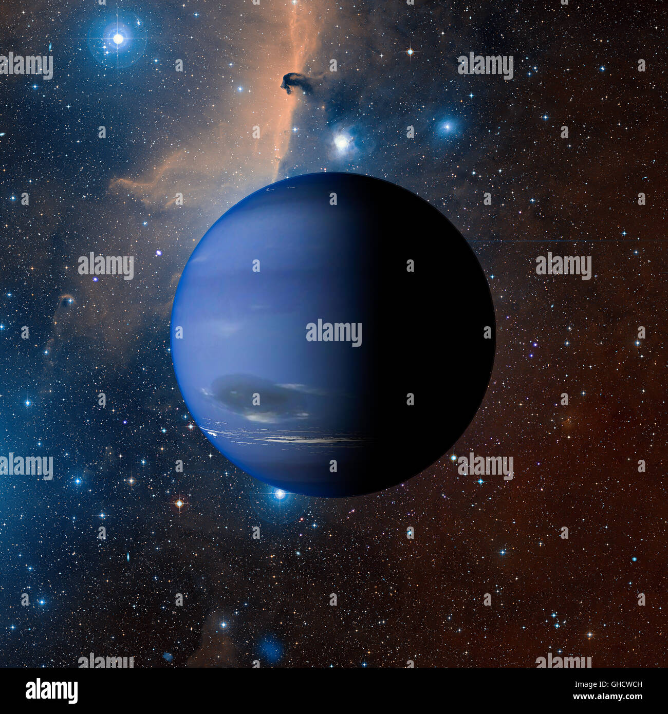 Solar system planet on nebula background 3d rendering Stock Photo - Alamy