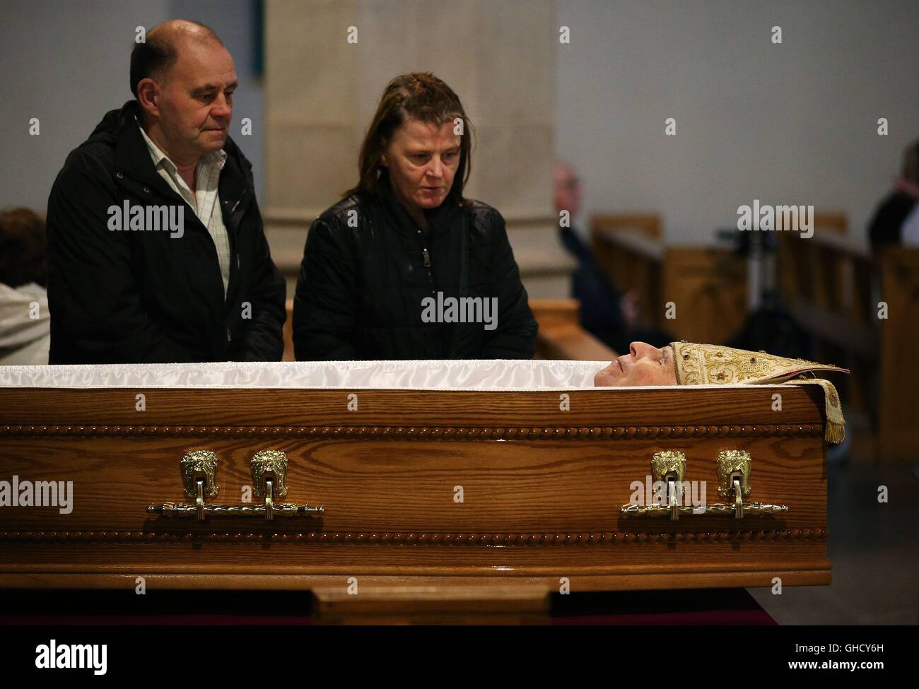 People pay their respects to the late Dr Edward Daly, Bishop of Derry ...