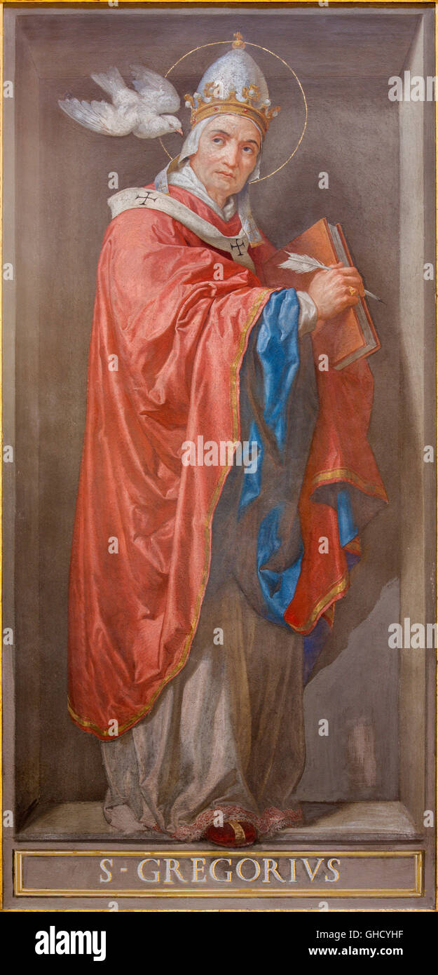 ROME, ITALY - MARCH 9, 2016: Fresco of the Doctor of the Church St ...