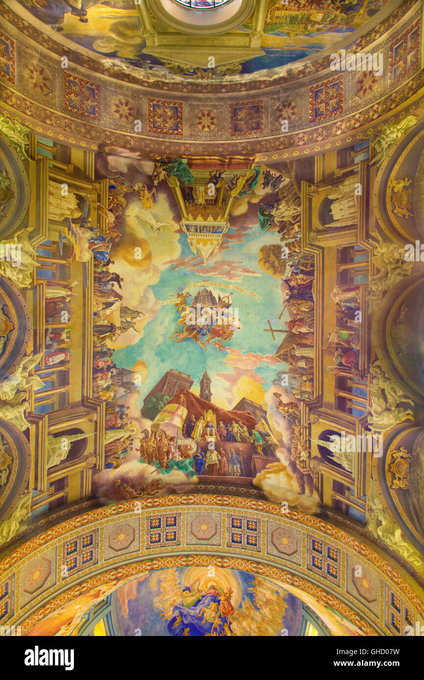 ROME, ITALY, 2016: Fresco Triumphs of the Church over the Ottomans on ...