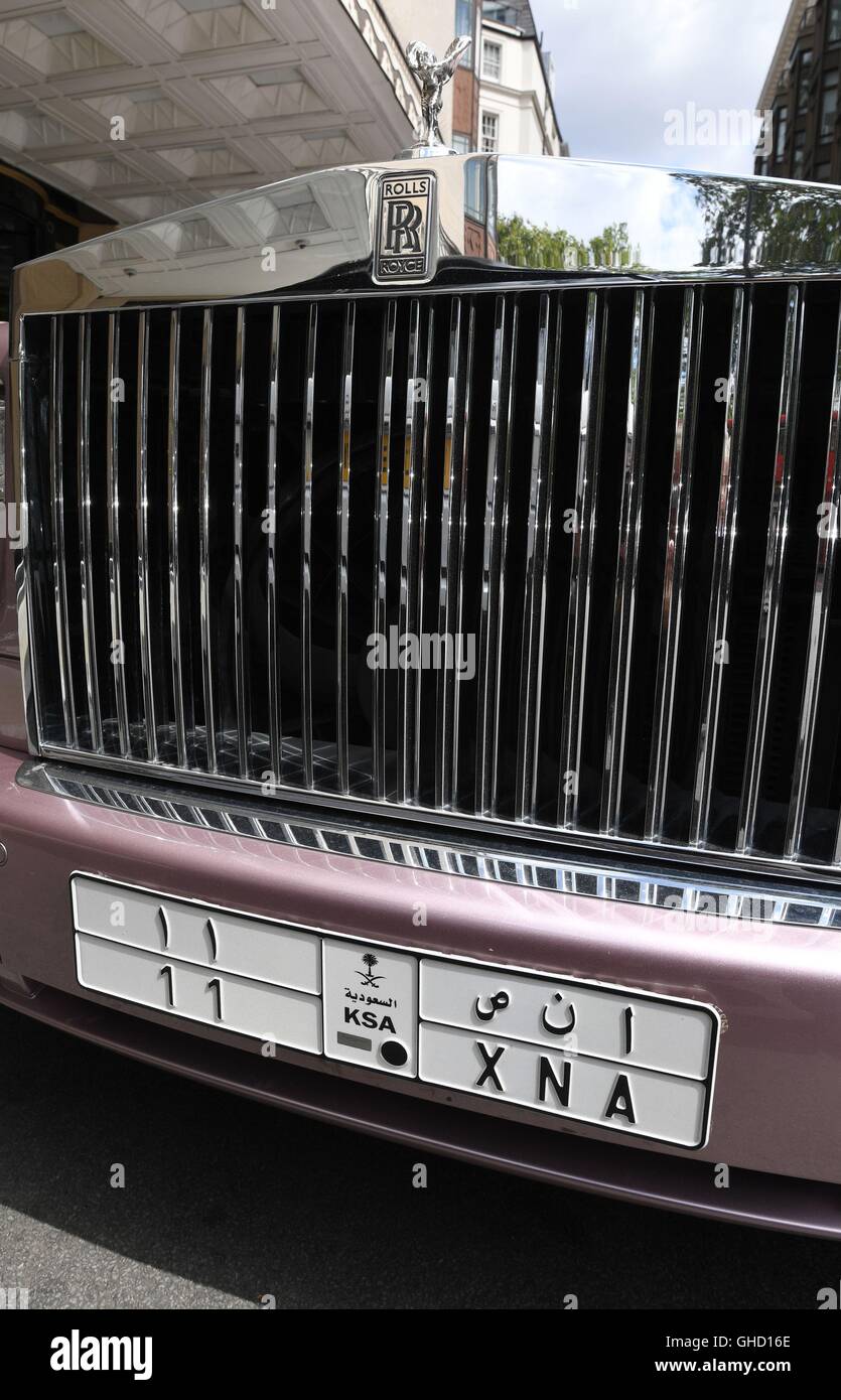 A Rolls Royce car with a Saudi Arabian number plate is parked by The ...