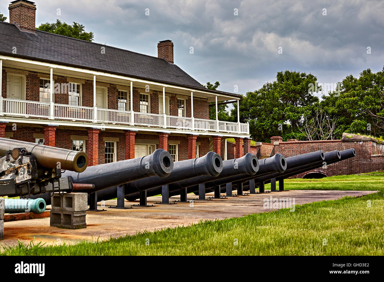 Cannons on display at Fort Washington, a Military fort established in ...