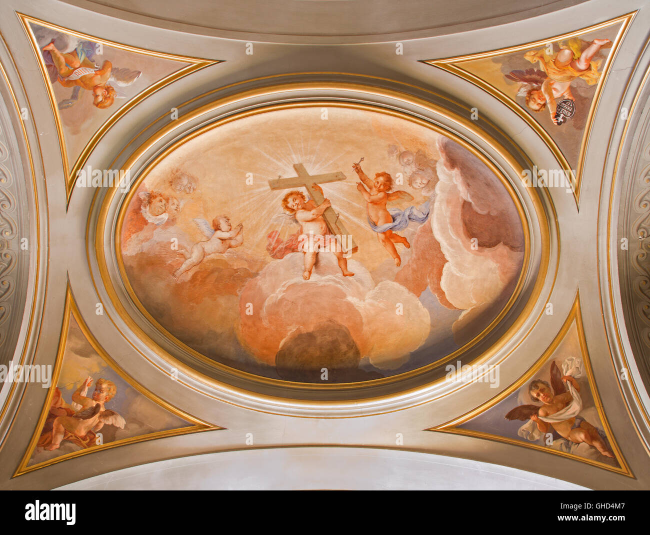 Jesus christ on cross angels hi-res stock photography and images - Alamy