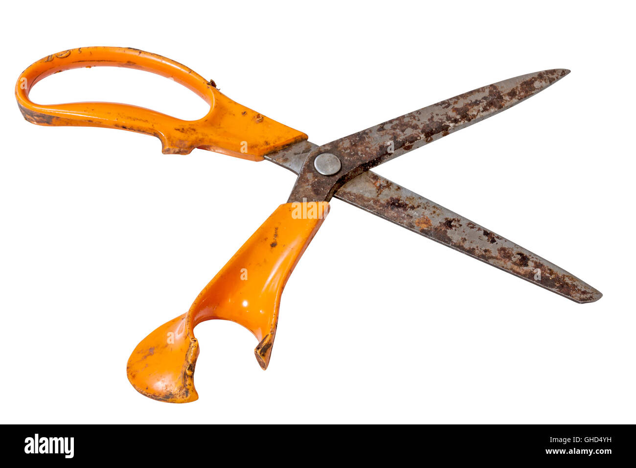 Isolated vintage pair of broken rusting and damaged dressmaking ...