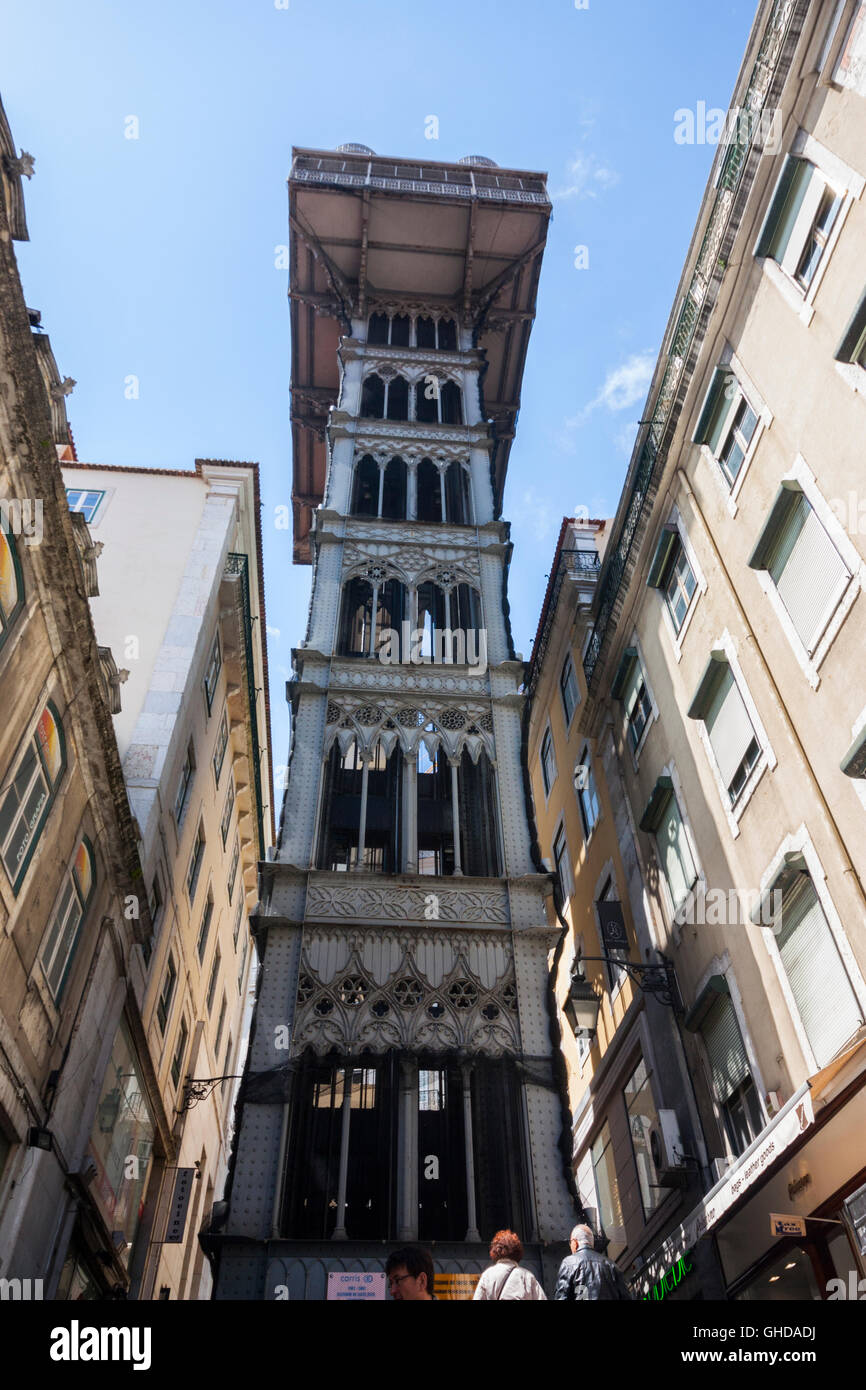 Tourism elevator neo gothic iron the santa justa iron lift hi-res stock ...