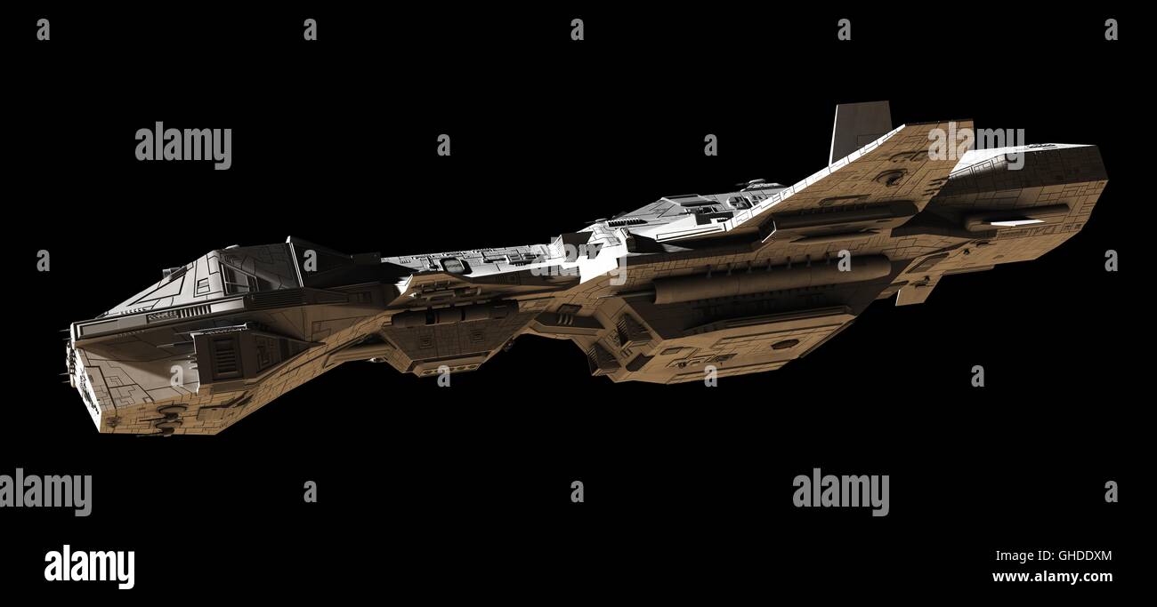 Science Fiction Interplanetary Spaceship - Side Angled View Stock Photo ...