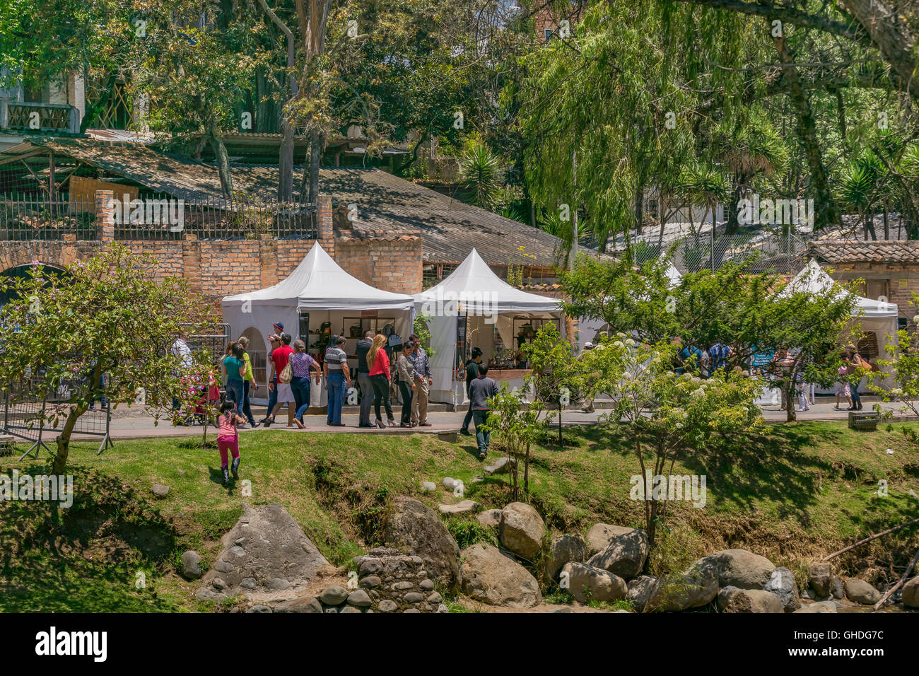 CUENCA, ECUADOR, NOVEMBER - 2015 - Group of people enjoying the day at ...