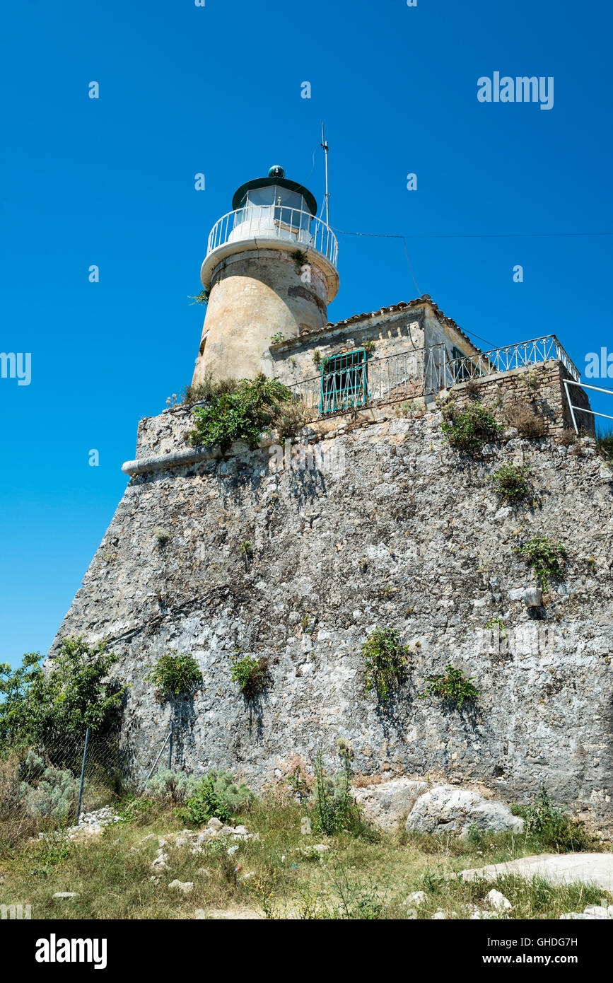 Lighthouse at the Old Fortress in Corfu, Ionian Islands, Greece, Europe ...