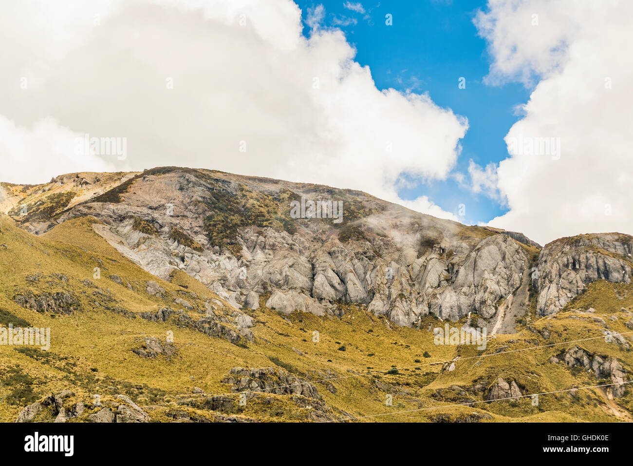 Mountains landscape scene at Cajas national park in Cuenca, Ecuador ...