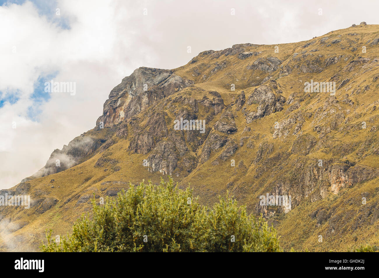 Mountains landscape scene at Cajas national park in Cuenca, Ecuador ...