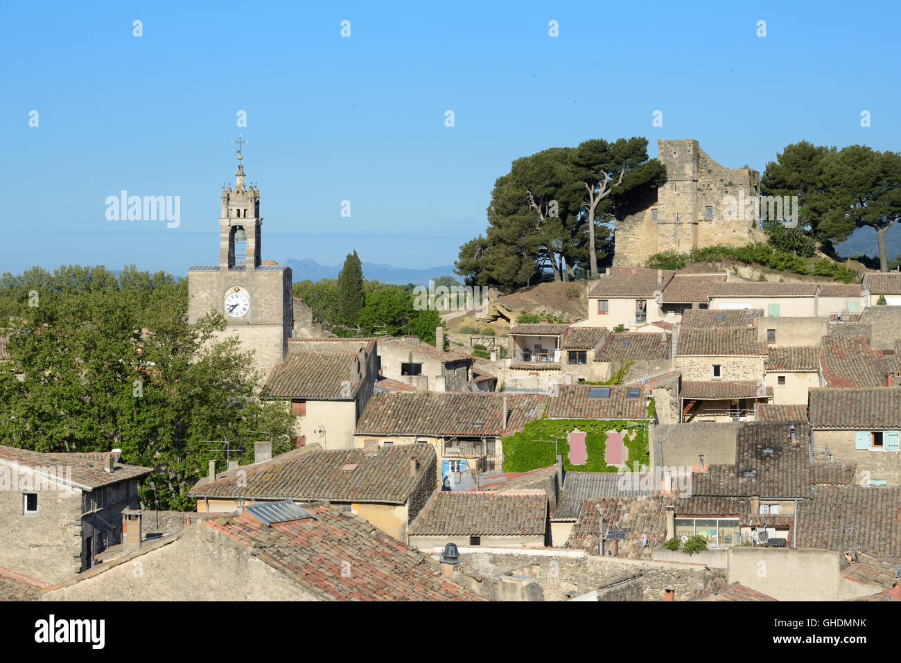 View over the Rooftops of the Village of Cucuron Luberon Provence ...