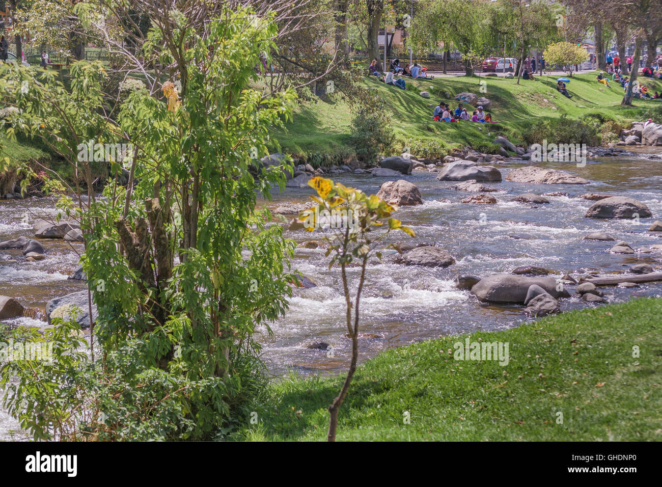 CUENCA, ECUADOR, NOVEMBER - 2015 - Nature landscape scene at Tomebamba ...