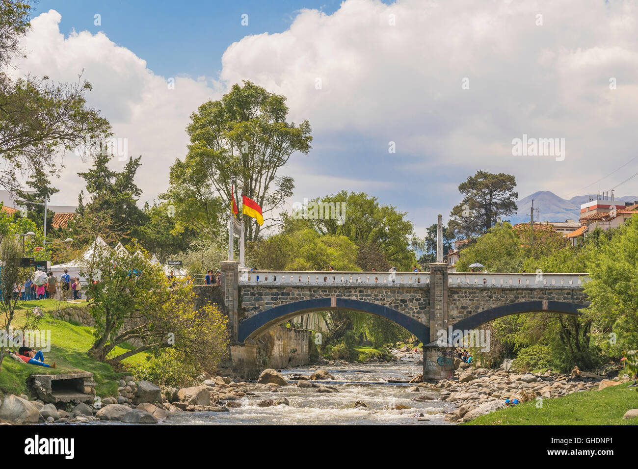 CUENCA, ECUADOR, NOVEMBER - 2015 - Nature landscape scene at Tomebamba ...