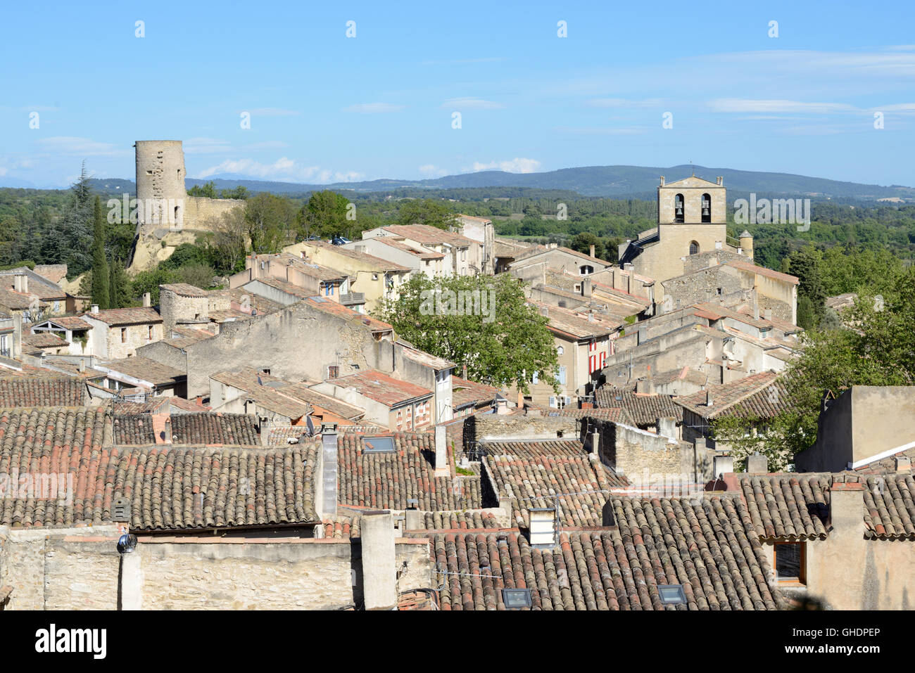 View over the Rooftops of the Village of Cucuron Luberon Provence ...